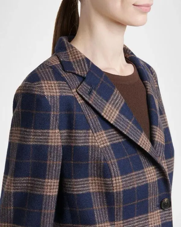 Kiton Plaid Single-breasted Blazer