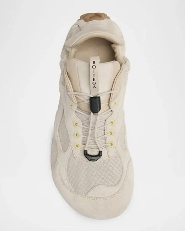 Bottega Veneta Orbit Suede Mesh Low-top Sneakers - String/tufo