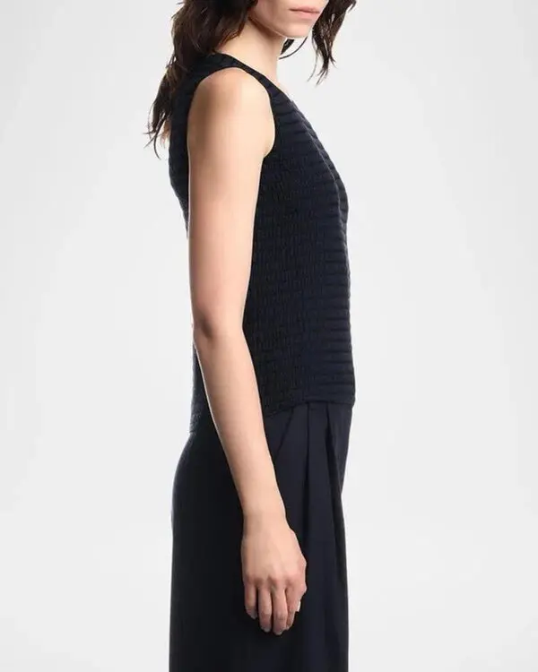 Emporio Armani Textured Jacquard Jersey Tank Top - Multi