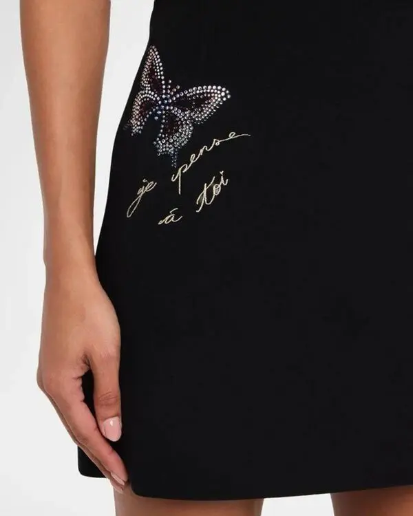 Cinq À Sept Heatset Butterfly Mini Skirt