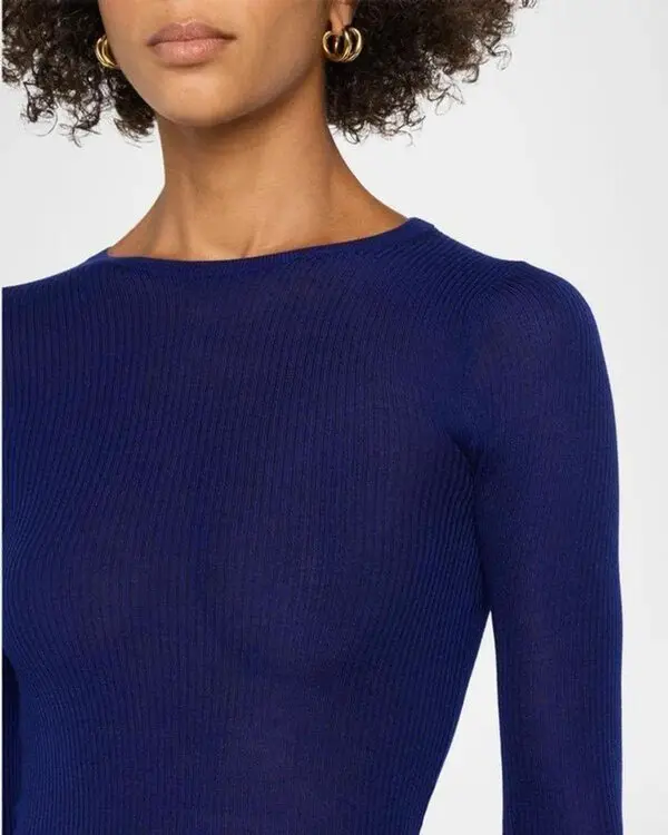 JIL SANDER Ribbed Wool Crewneck Sweater