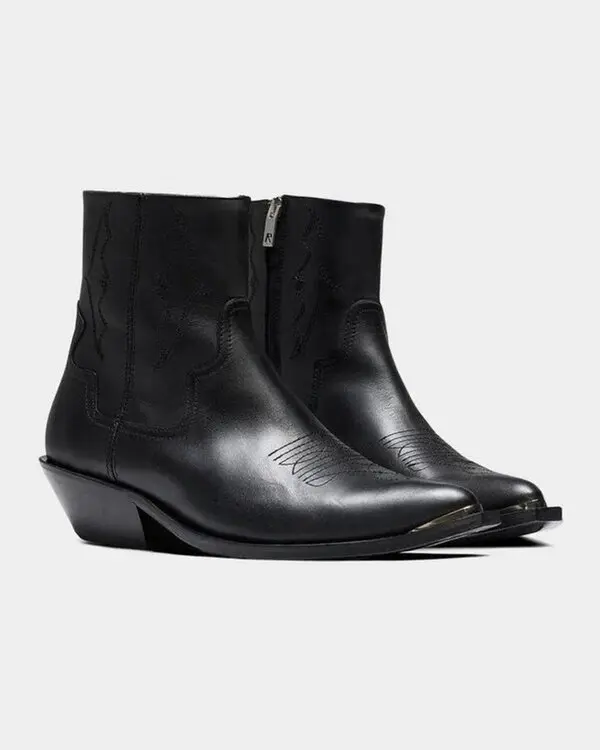 REPRESENT Apos;s Michael Leather Zip-up Western Ankle Boots
