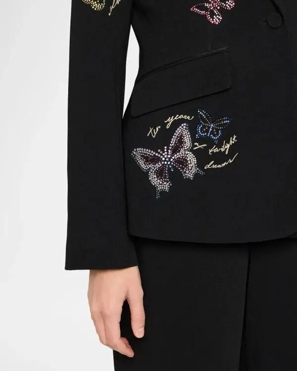 Cinq À Sept Heatset Butterfly Single-breasted Blazer