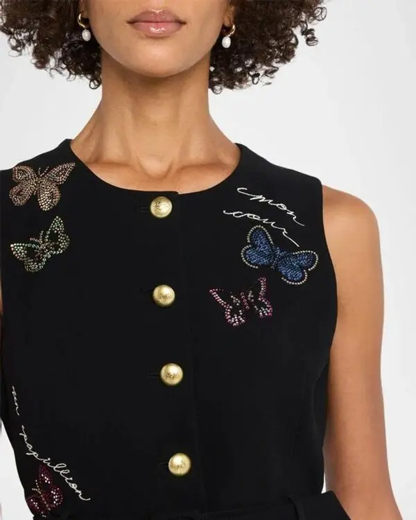 Cinq À Sept Heatset Butterfly Belted Waistcoat