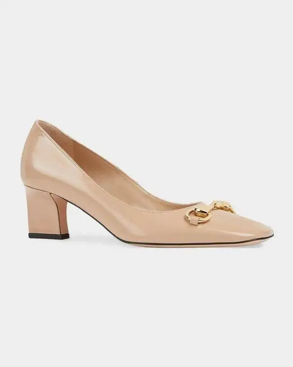 Gucci Signora Glossy Leather Pumps - Transcende