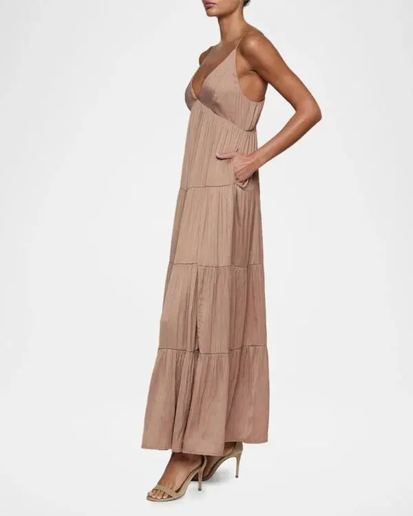 L & APOS;AGENCE Lua Tiered Maxi Dress