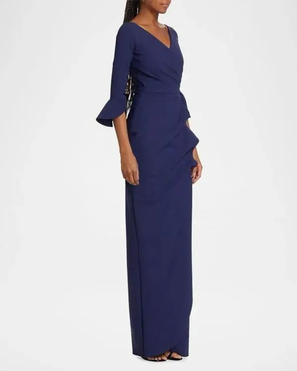 Chiara Boni La Petite Robe Zalfa Ruched Column Gown - Iris