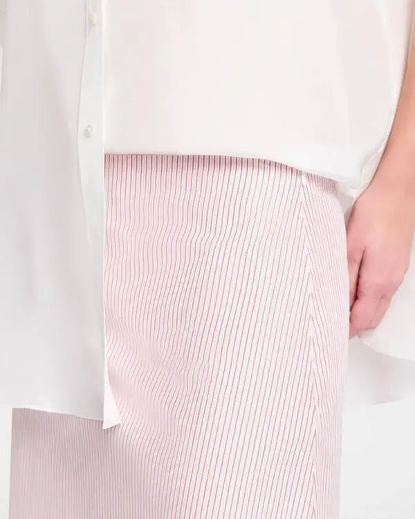 TWP Striped Cotton A-line Skirt