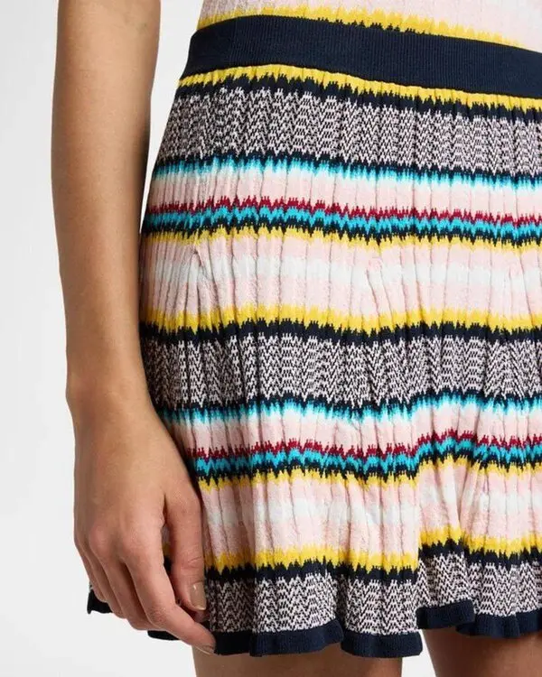 Casablanca Multicolor Knit Chevron Mini Skirt