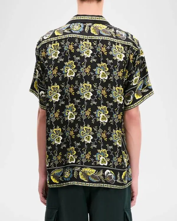 VOWELS Apos;s Silk Scarf-pattern Short-sleeve Shirt
