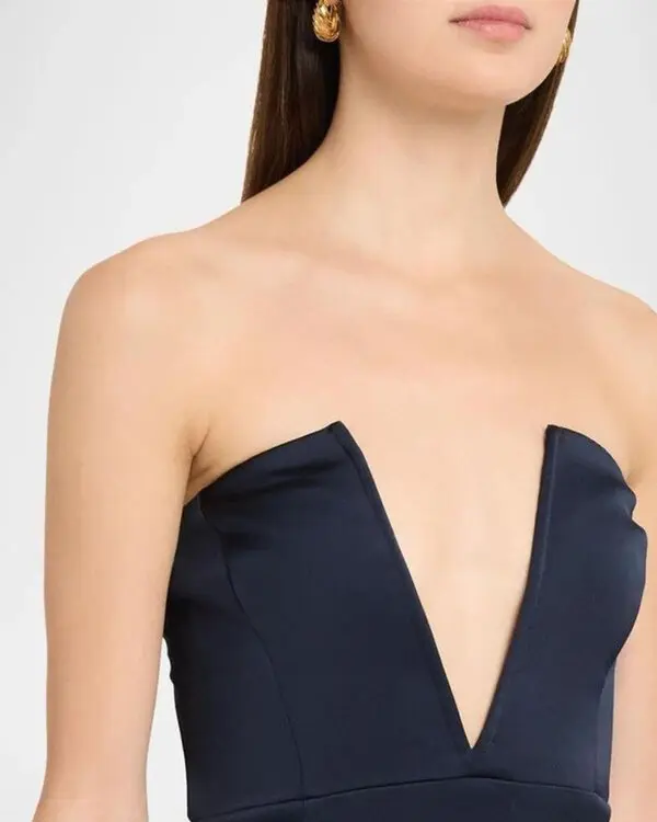 Ramy Brook Raquel Strapless Plunging Column Gown