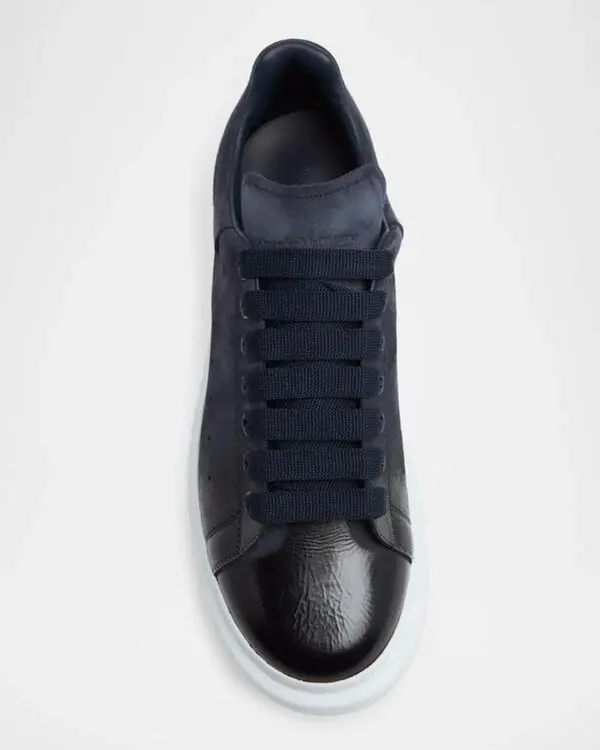 Alexander McQueen Apos;s Oversized Spray-toe Suede Sneakers - Midniteblu