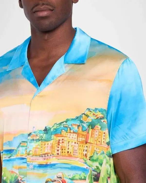 Monfrère Apos;s Bond Viscose Button-down Shirt