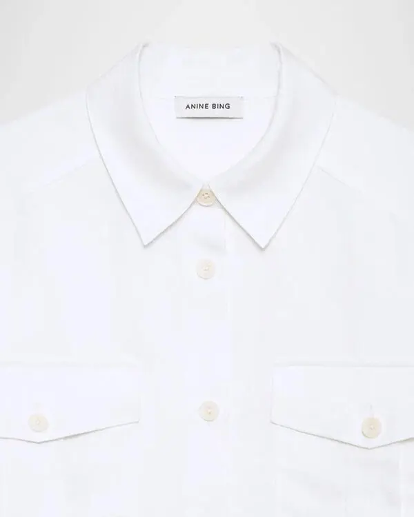 ANINE BING Edith Short-sleeve Shirt - Ivory