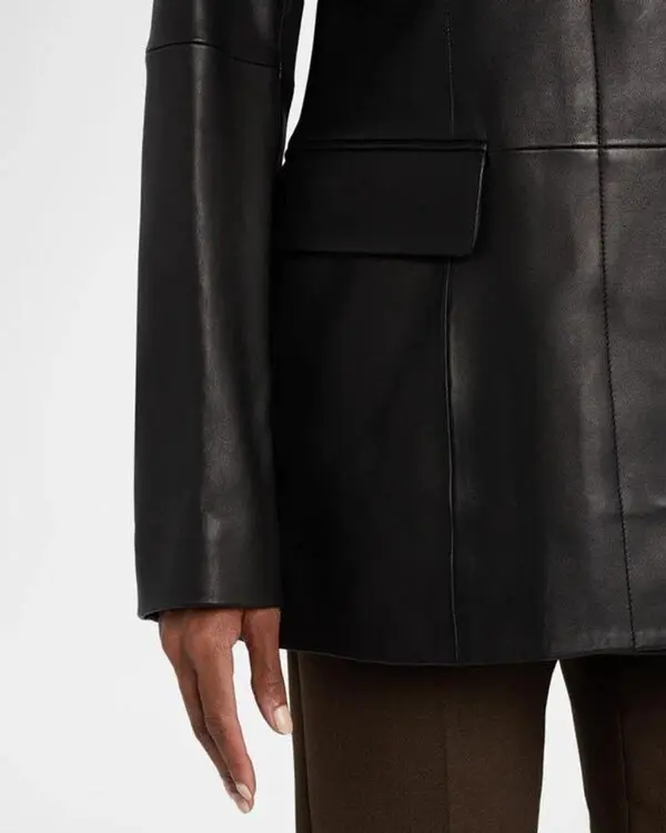 TOTEME Collarless Leather Jacket