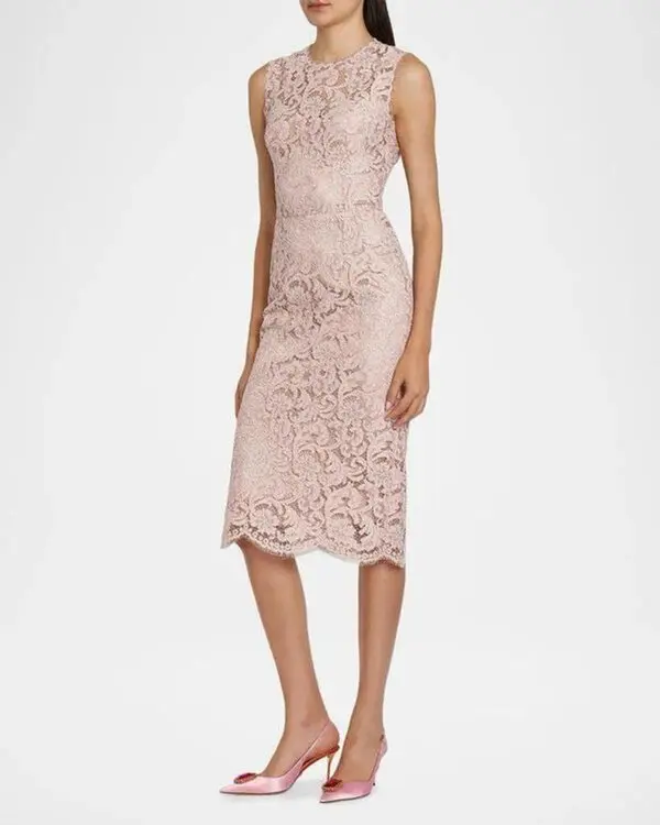 Dolce & Gabbana Lace Sheath Midi-dress - Nero