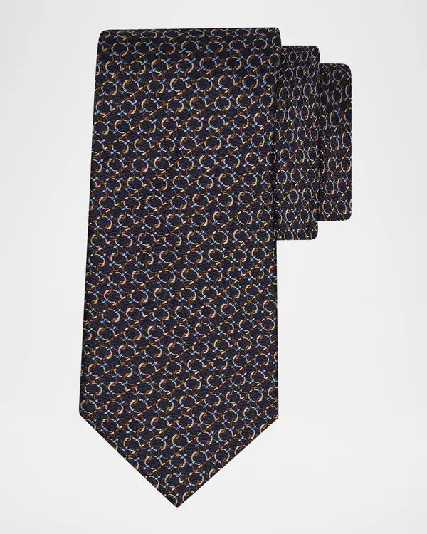 FERRAGAMO Apos;s Gancini Silk Jacquard Tie