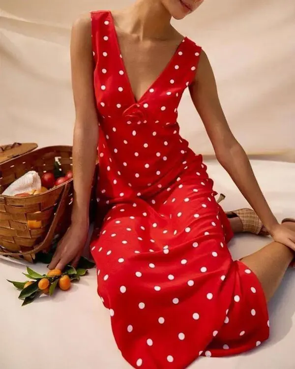 Rails X Giadzy Terena Sleeveless Polka Dot Dress - Rossa