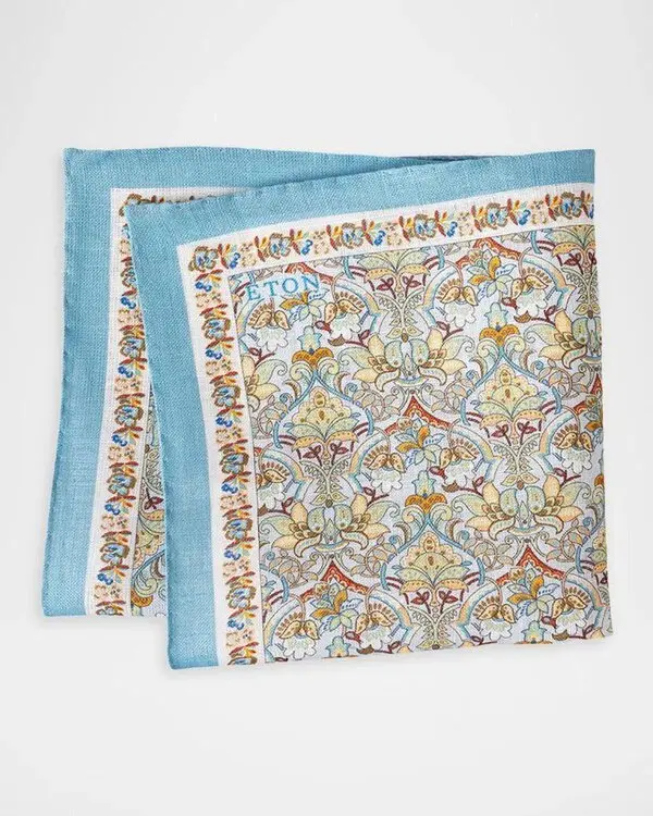 Eton Apos;s Floral Linen Pocket Square