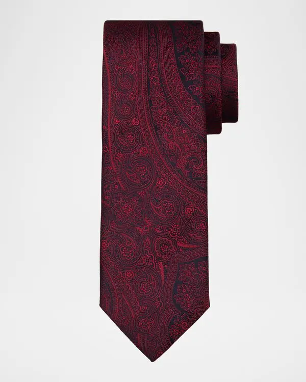 Canali Apos;s Oversized Paisley Silk Jacquard Tie