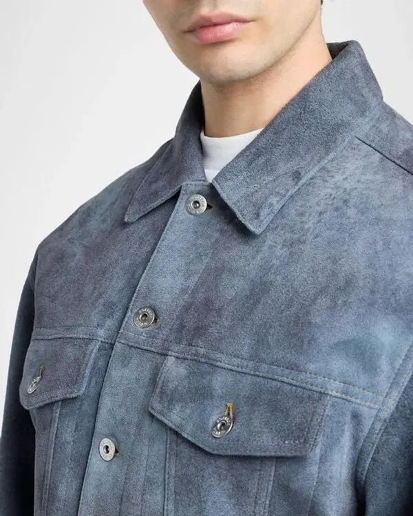Bottega Veneta Apos;s Cloudy Suede Trucker Jacket