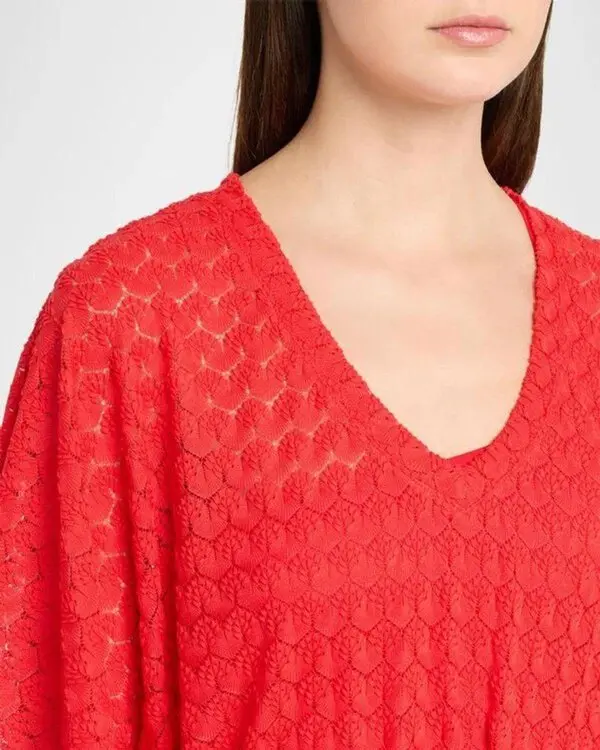Melissa Odabash Petra Crochet Belted Mini Dress Coverup - Red