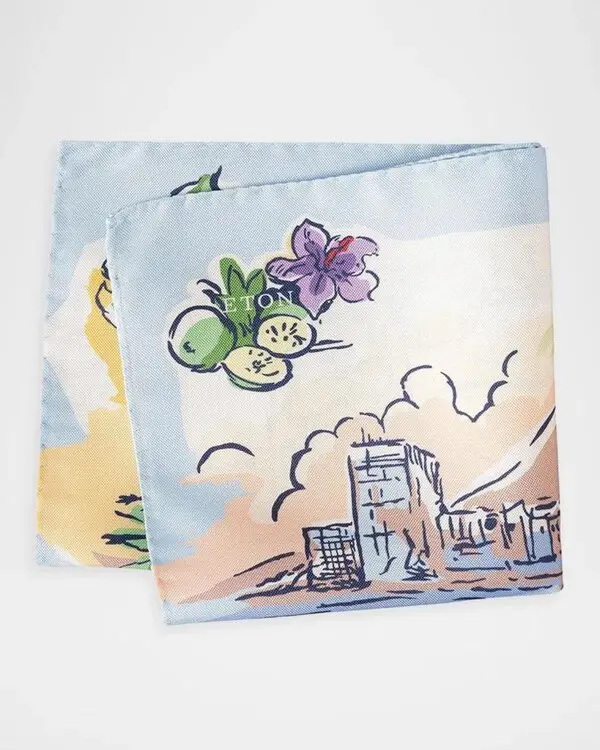 Eton Apos;s Painting Silk Pocket Square