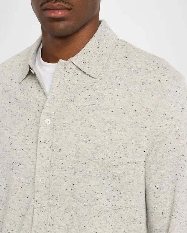 Officine Générale Apos;s Wool/cashmere Melange Knit Long-sleeve Shirt
