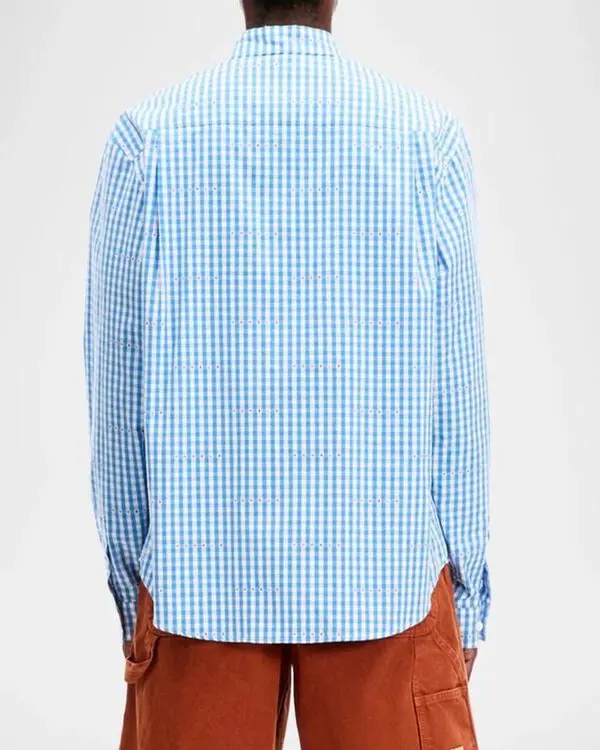 VOWELS Apos;s Cotton Gingham Eyelet Button-down Shirt