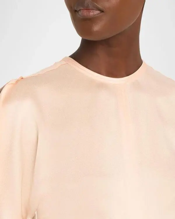 Victoria Beckham Gathered Waist Flutter-sleeve Satin Gown