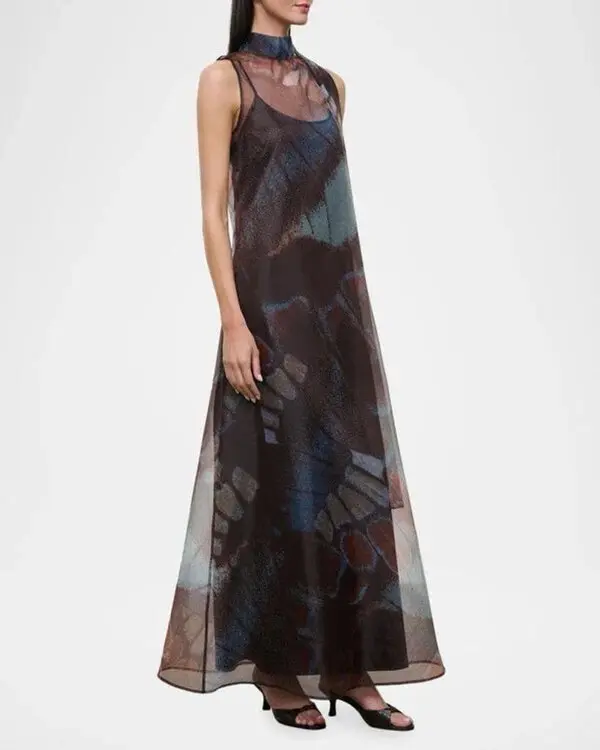 Staud Albee Tie-neck Maxi Dress