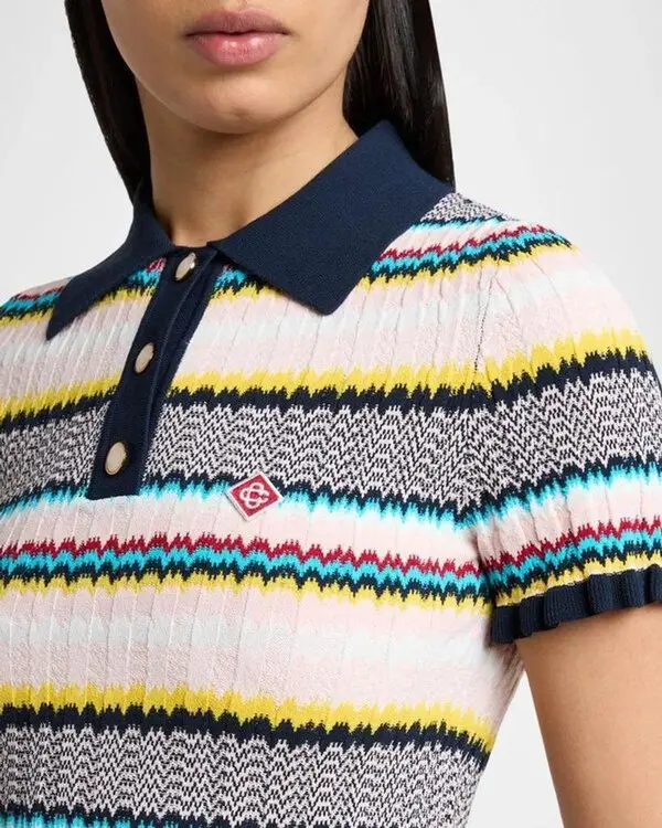 Casablanca Chevron Short-sleeve Polo Shirt