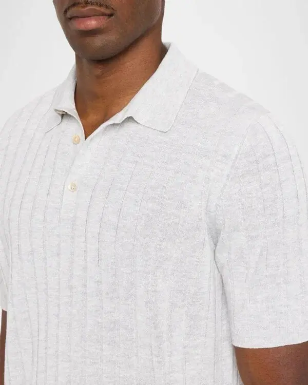 Boglioli Apos;s Linen And Cotton Flat Rib Short-sleeve Polo Sweater