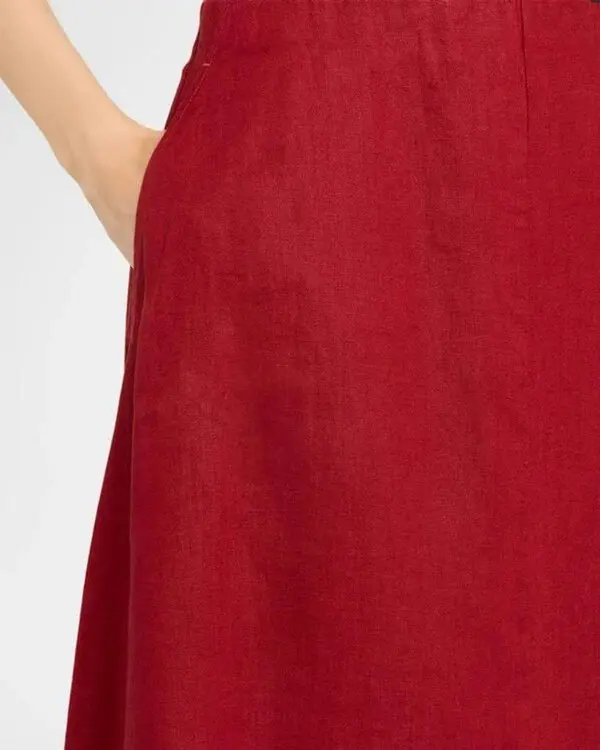 Eileen Fisher A-line Organic Linen Midi Skirt - Sdtom
