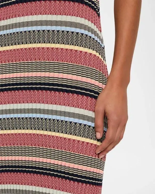 Max Mara Sleeveless Jacquard Knit Bodycon Midi Dress