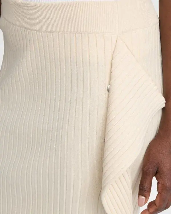 Stella McCartney Rib-knit Cotton Midi Skirt - Ivory