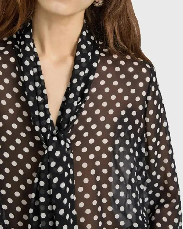 FRAME The Nouvelle Polka Dot Blouse