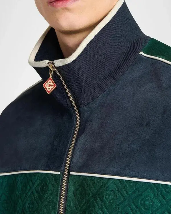 Casablanca Striped Suede Track Jacket