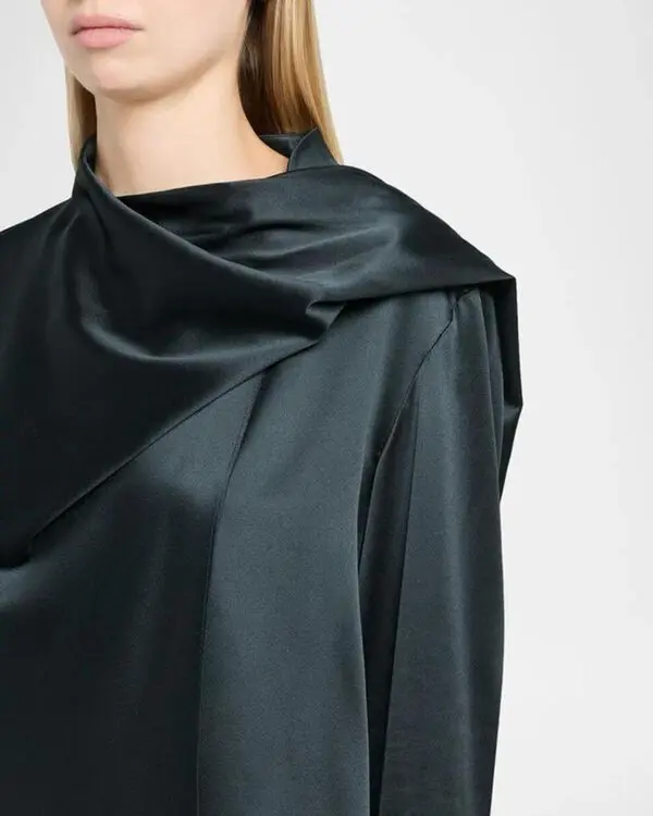 A.L.C. Nadine Draped Silk Scarf Top - Botanic