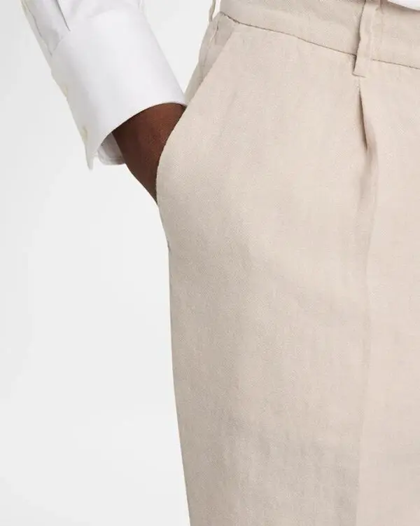 Brunello Cucinelli Apos;s Wool Straight-leg Pleated Pants - Brown Multi