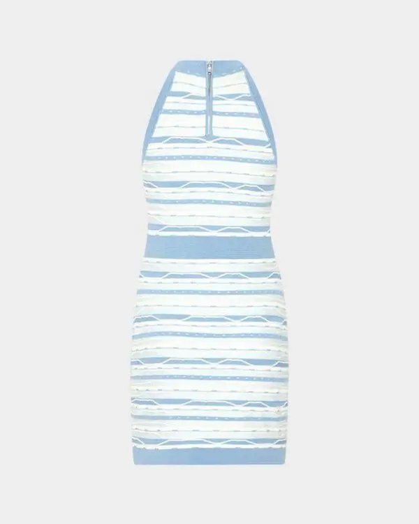 MILLY Sadie Striped Knit Halter Mini Dress