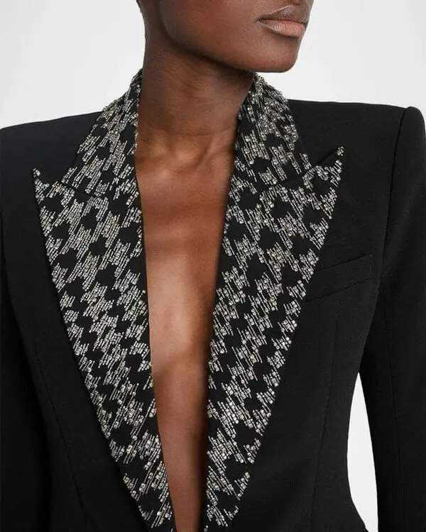 Balmain Embroidered Lapels Single-breasted Jacket