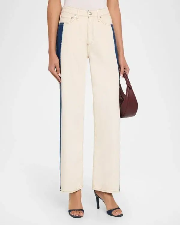 Rag & Bone Featherweight Logan Mid-rise Two-tone Jeans