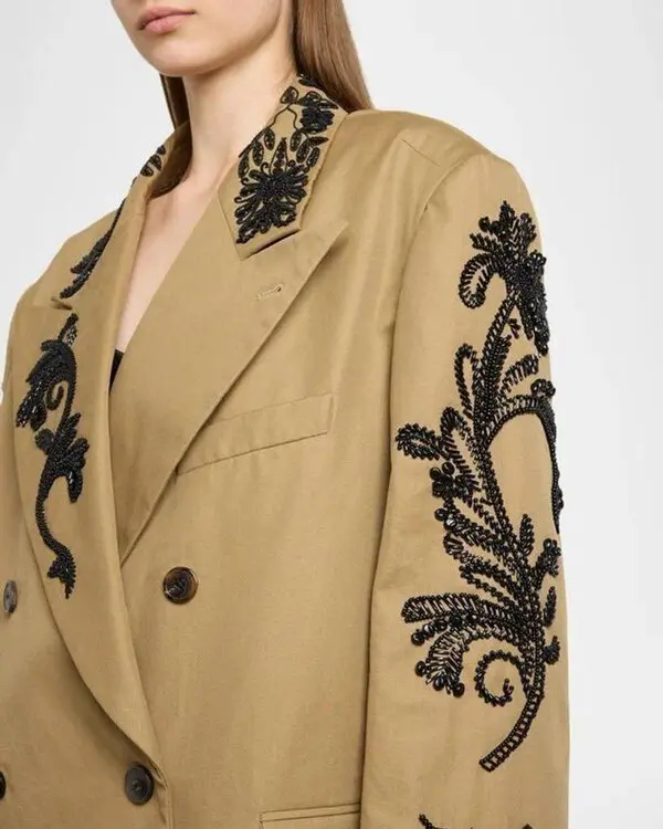Dries Van Noten Bosea Embroidered Double-breasted Jacket