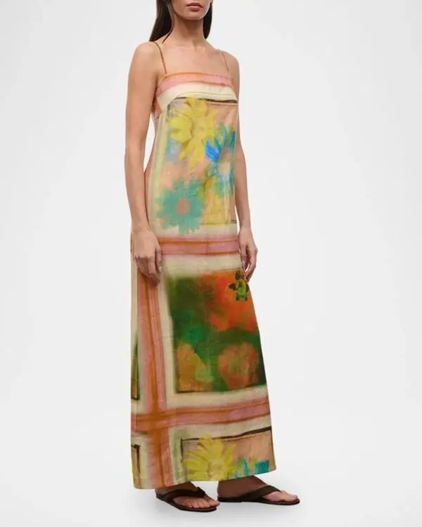 Staud Laura Linen Maxi Dress