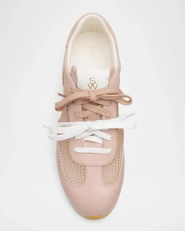STUART WEITZMAN Bond Mesh And Leather Low-top Sneakers - Blushful/c
