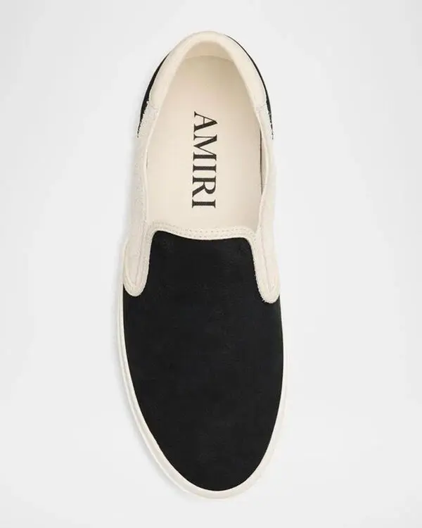 Amiri Apos;s Laguna Leather And Suede Slip-on Sneakers