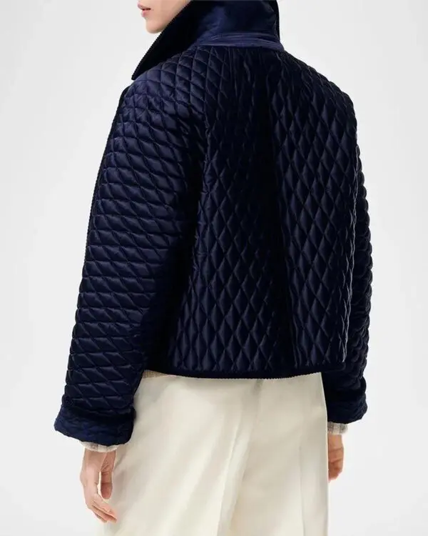 Burberry Floriston Corduroy-trim Quilted Barn Jacket