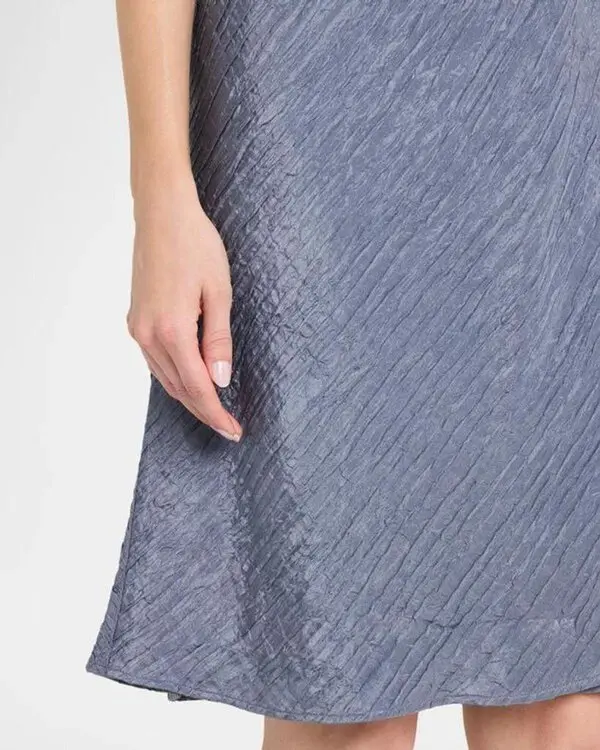 Eileen Fisher Wrap-front Crinkled Silk Jacquard Dress