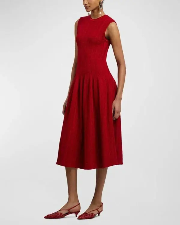 Ralph Lauren Jeena Embroidered Silk-blend Day Dress - Red